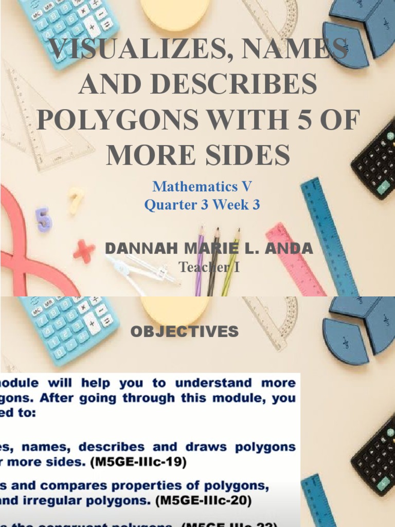 Visualizes, Names and Describes Polygons With 5 of More Sides ...