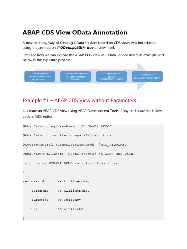 Odata Service For CDS View Using Annotations | PDF | Computer ...