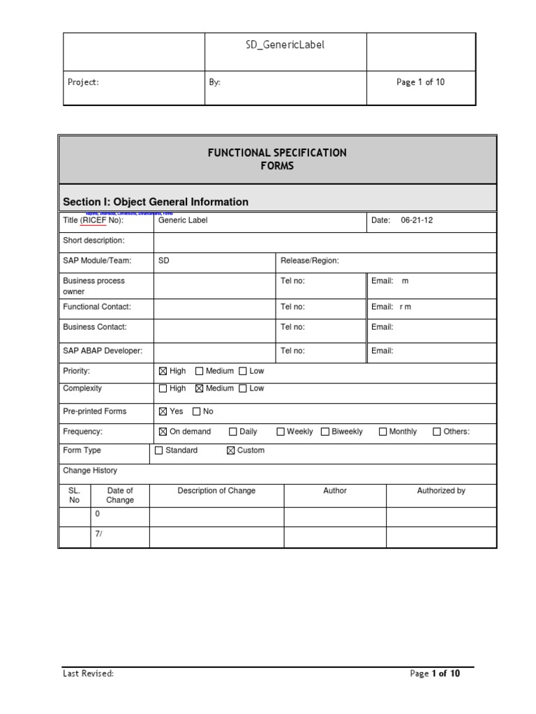 SAP SD Function Specification Sample 1 | PDF | Career & Growth | Business