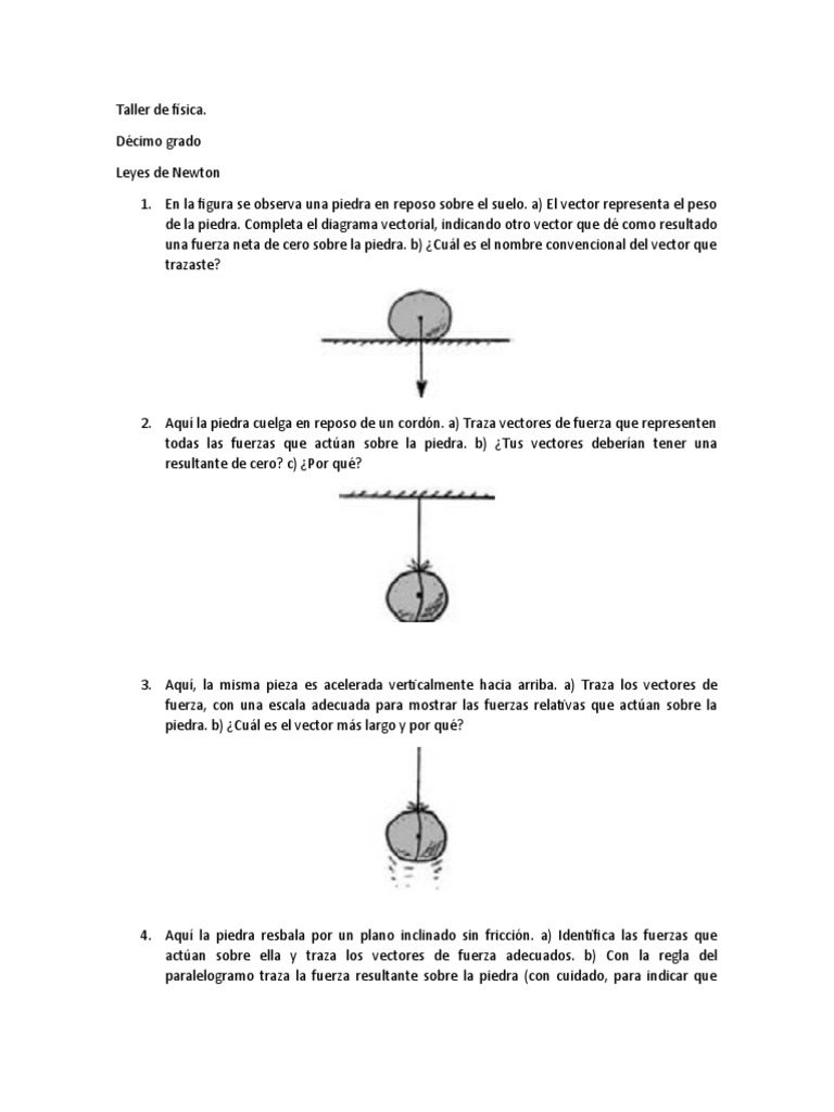 Taller de Física. 2 Periodo. Dècimo Grado | PDF | Fuerza | Vector Euclidiano