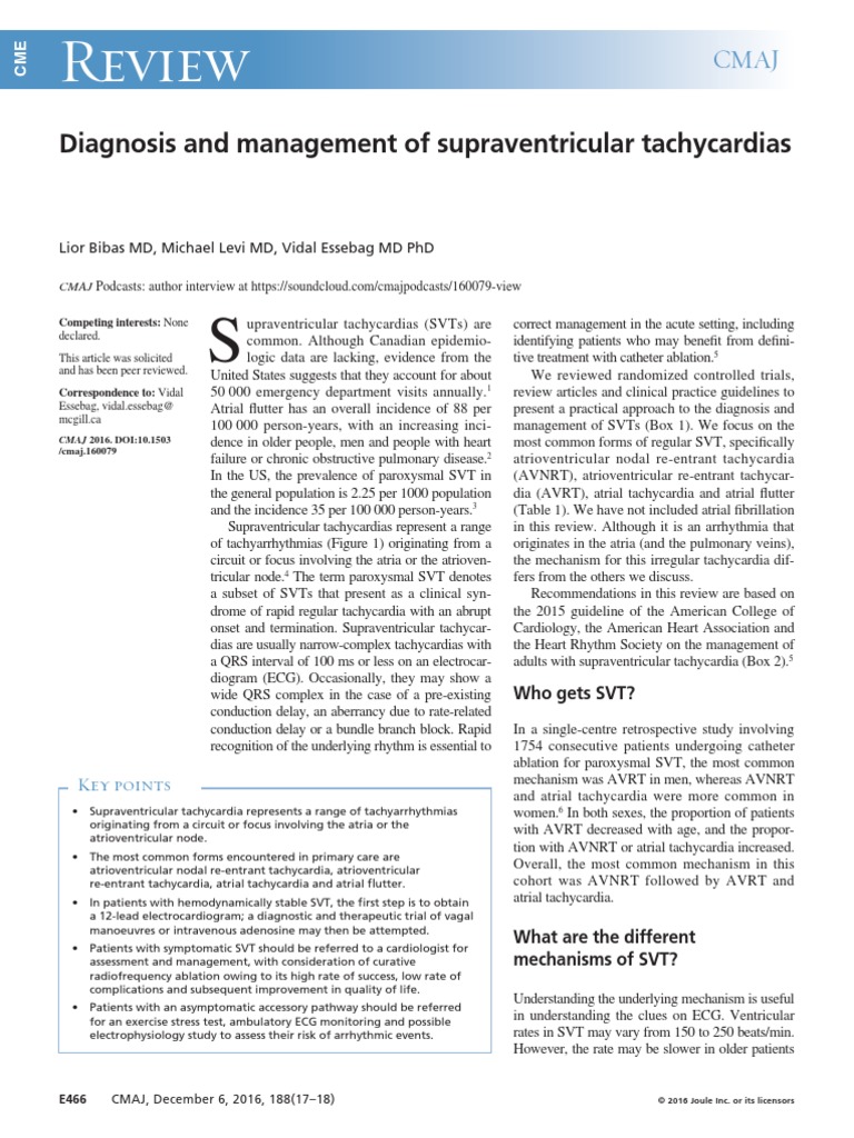 Supraventricular Tachycardi | PDF | Electrocardiography | Electrophysiology
