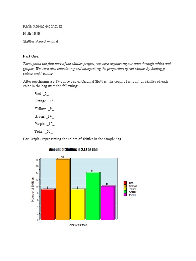Skittles Project Final | PDF | P Value | Null Hypothesis