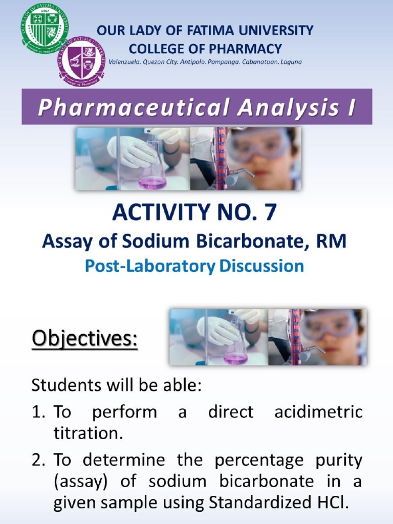 Activity No. 7 PHAN111 Assay of Sodium Bicarbonate Post-Lab | PDF