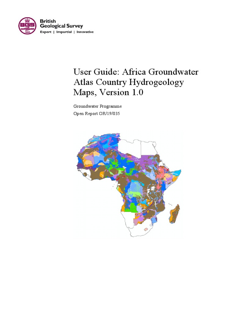 User Guide: Africa Groundwater Atlas Country Hydrogeology Maps, Version ...