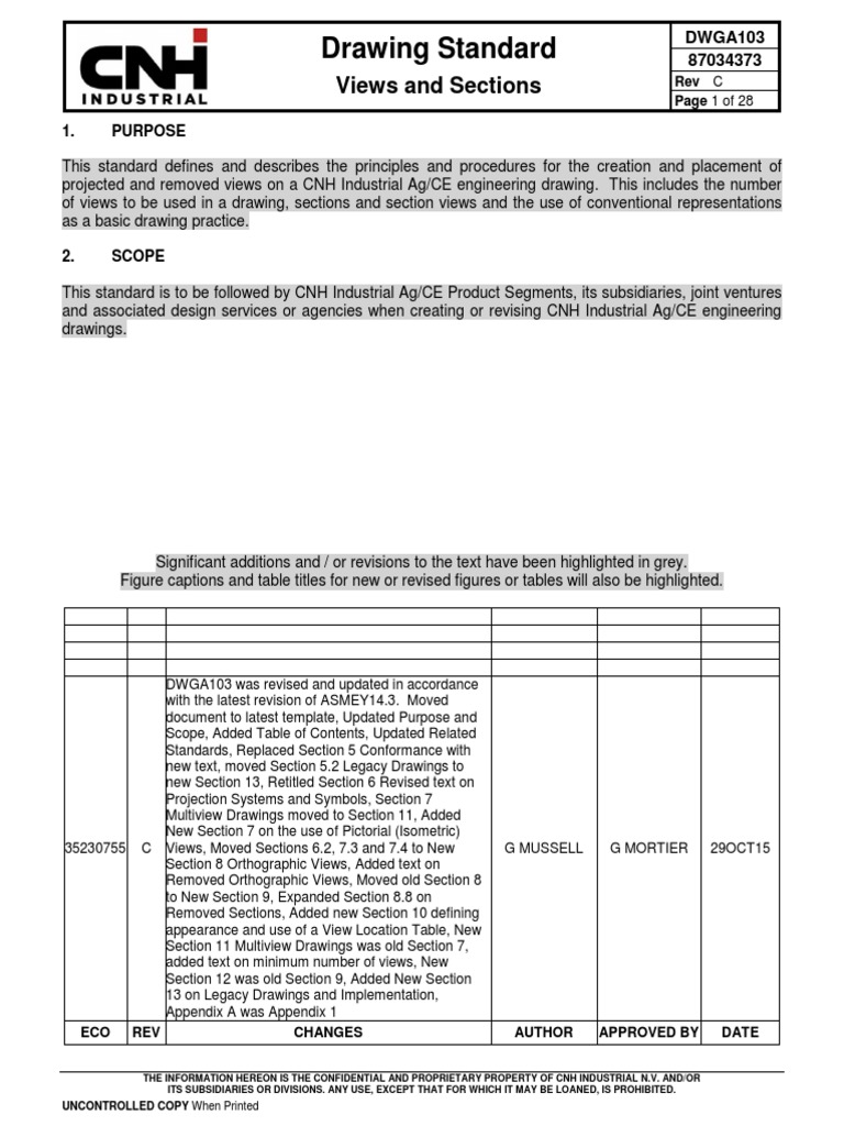 Drawing Standard: Views and Sections | PDF | Technical Drawing | Geometry