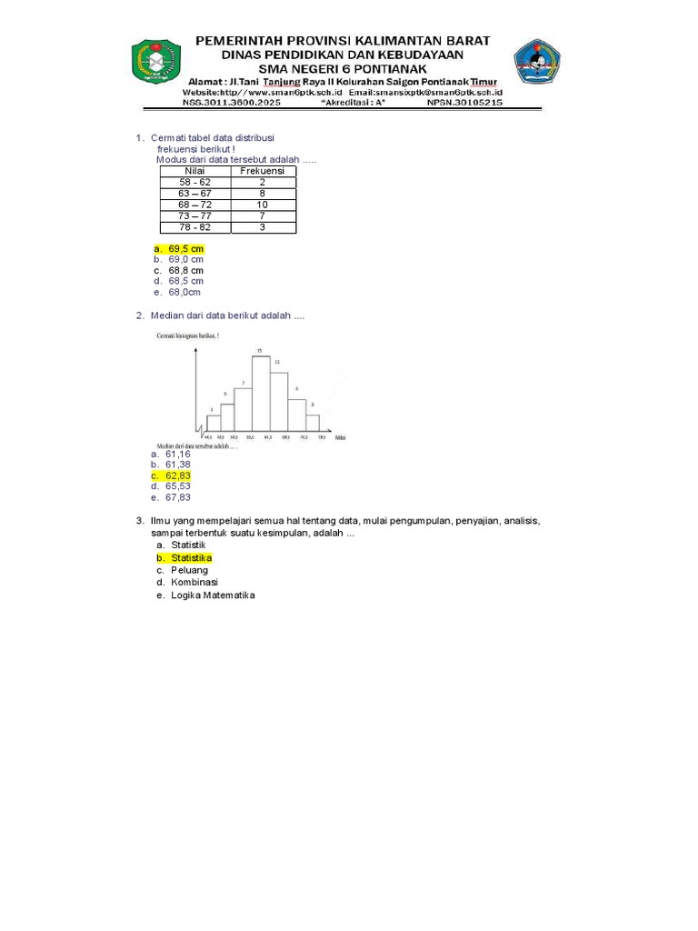 Soal MTK Wajib Pat | PDF