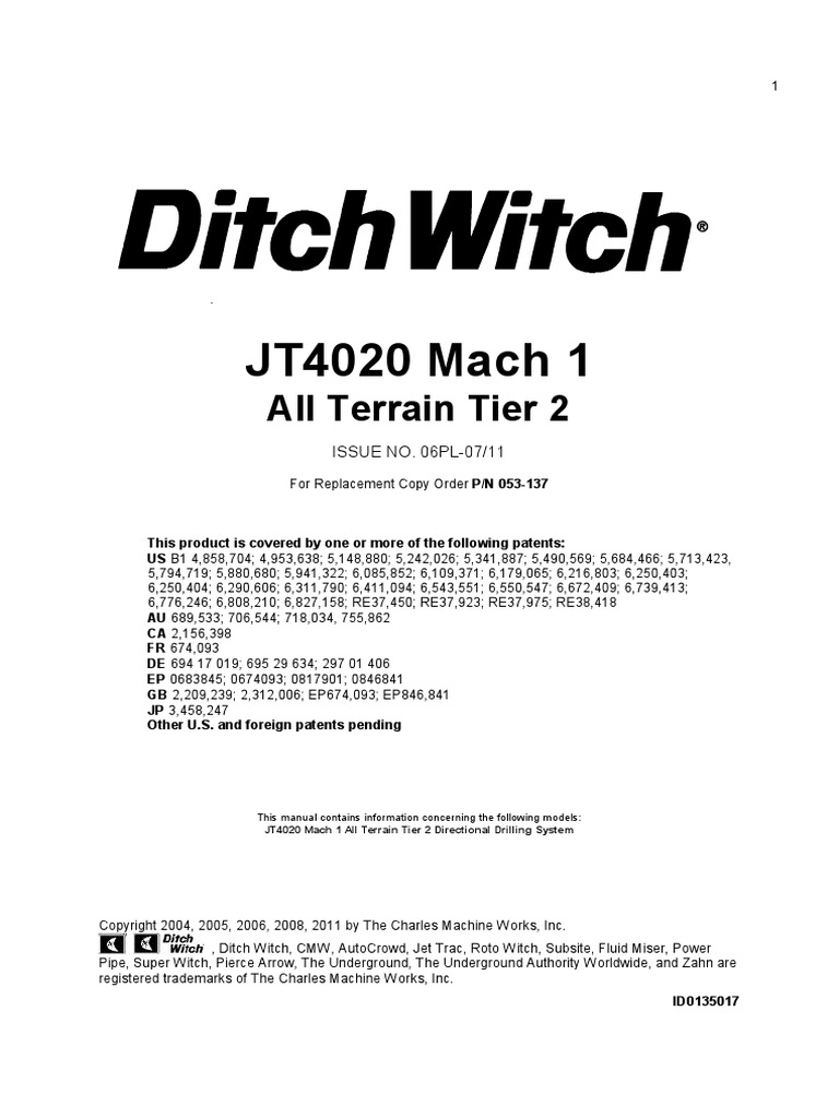 JT4020 Mach 1: All Terrain Tier 2 | PDF | Pump | Manufactured Goods