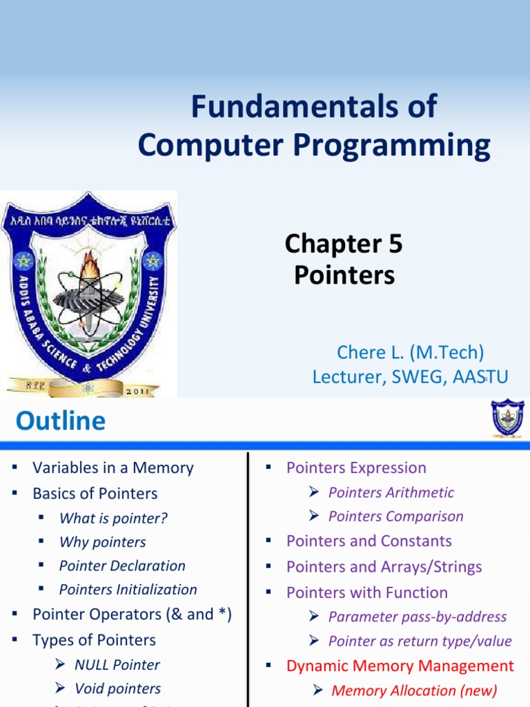 Chapter 5 (Part I) - Pointers | PDF | Pointer (Computer Programming ... Chapter 5 (Part I) - Pointers | PDF | Pointer (Computer Programming ...