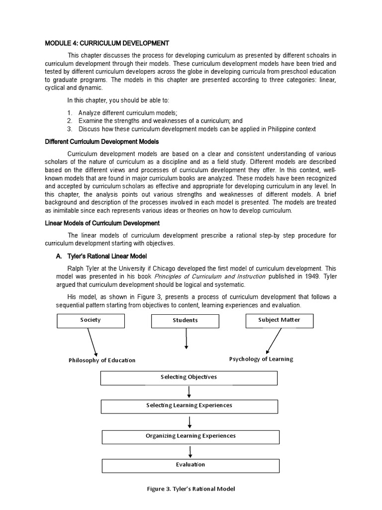 Module 4 Curriculum Development | PDF | Curriculum | Learning