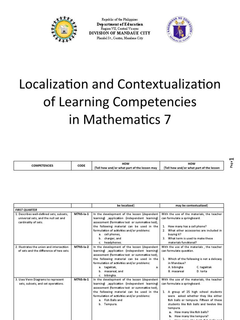 Localization and Contextualization of Learning Competencies in ...