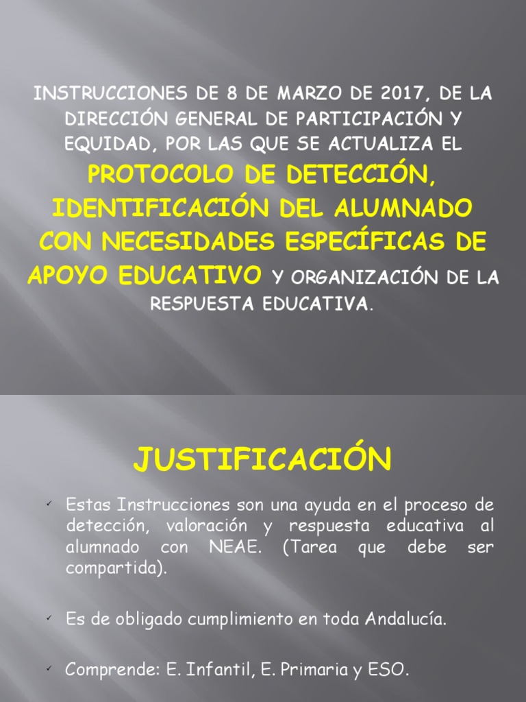Protocolo Neae - PRESENTACIÓN2018 | PDF | Evaluación | Aprendizaje