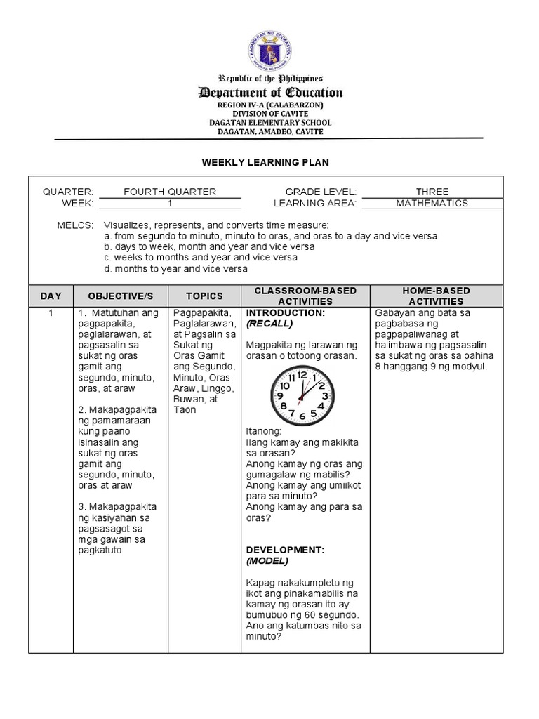 WLP Q4 W1 Mathematics | PDF