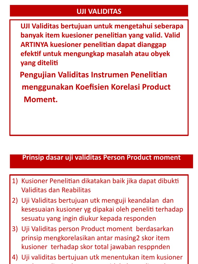 1.uji Validitas | PDF | Metode & Bahan Ajar
