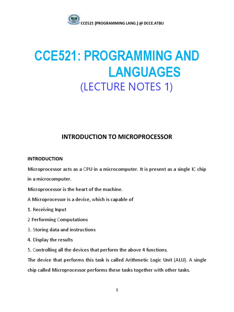 Microprocessor Block Diagram Overview | PDF | Central Processing Unit ...
