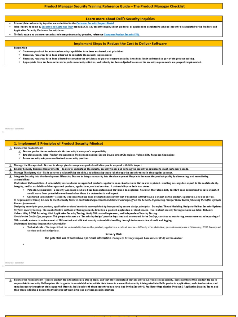 Product Manager Security Training Reference Guide - The Product Manager ...