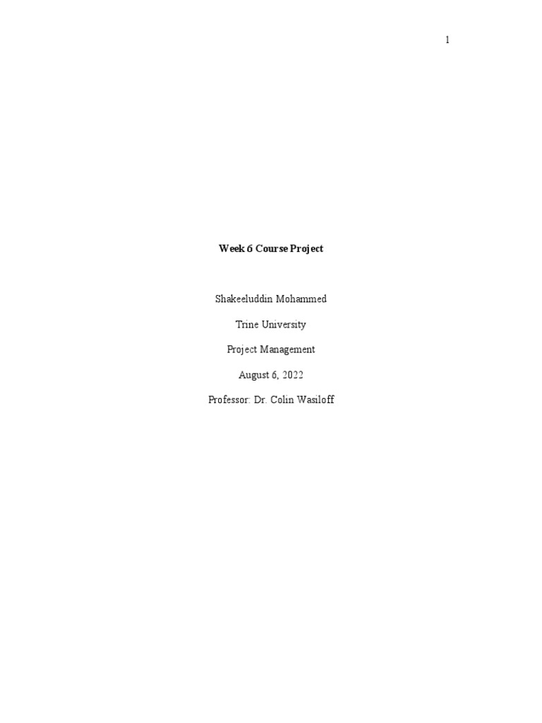 Week 6 Course Project | PDF | Risk | Risk Management