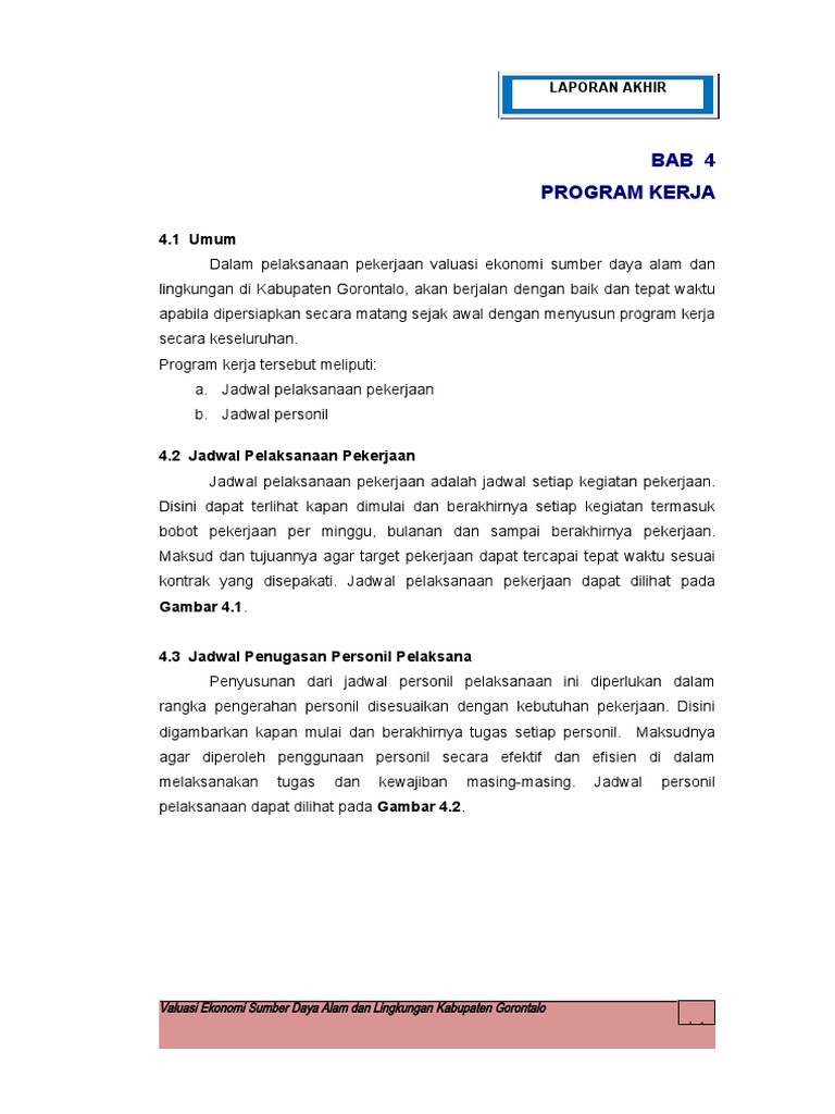 Bab IV Program Kerja | PDF
