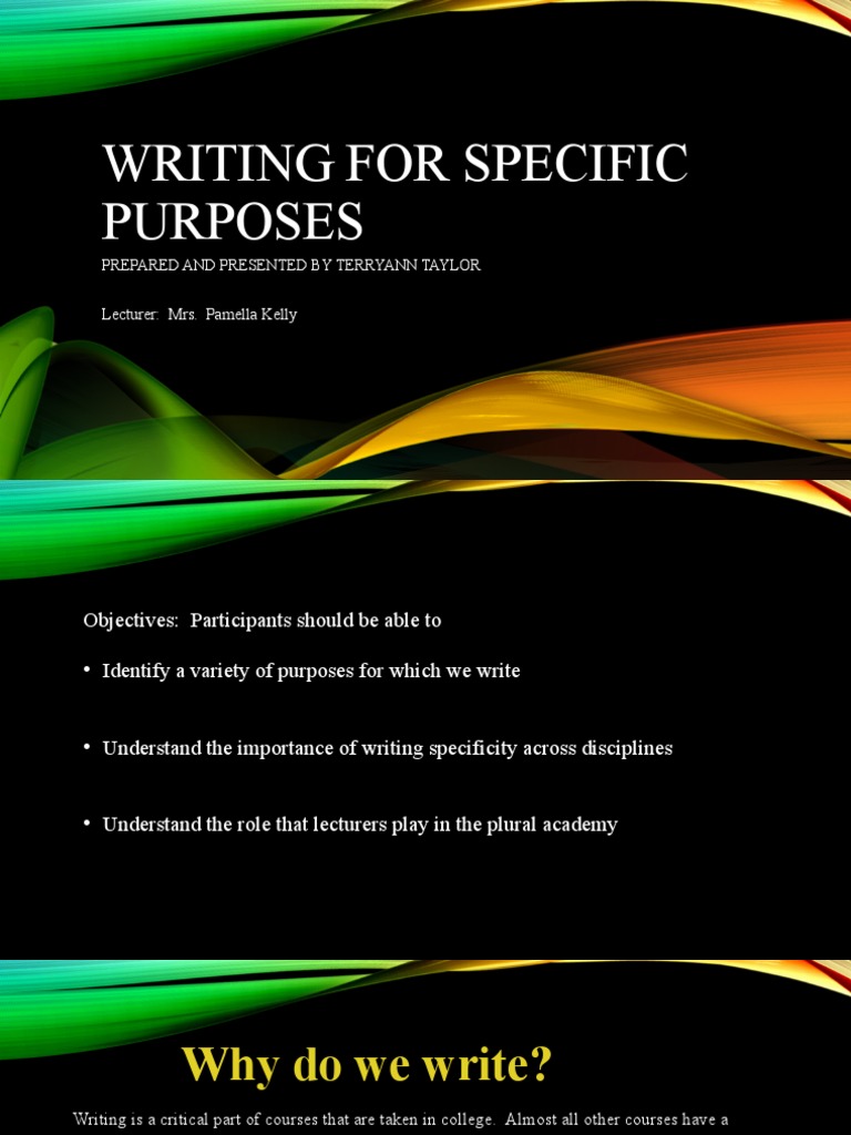 Writing For Specific Purposes.1 | PDF | Curriculum | Learning