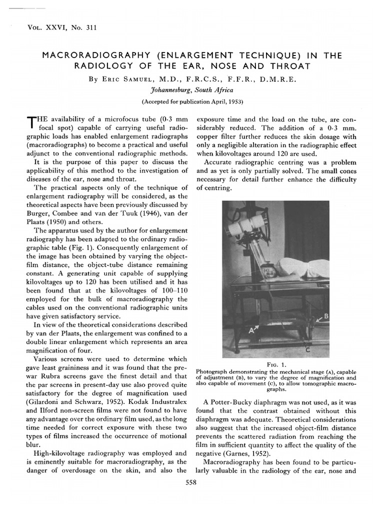 Macroradiography (Enlargement Technique) in The Radiology of The Ear ...