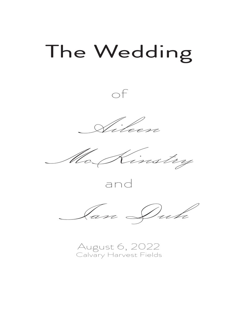 The Wedding: Aileen Mckinstry Ian Duh | PDF