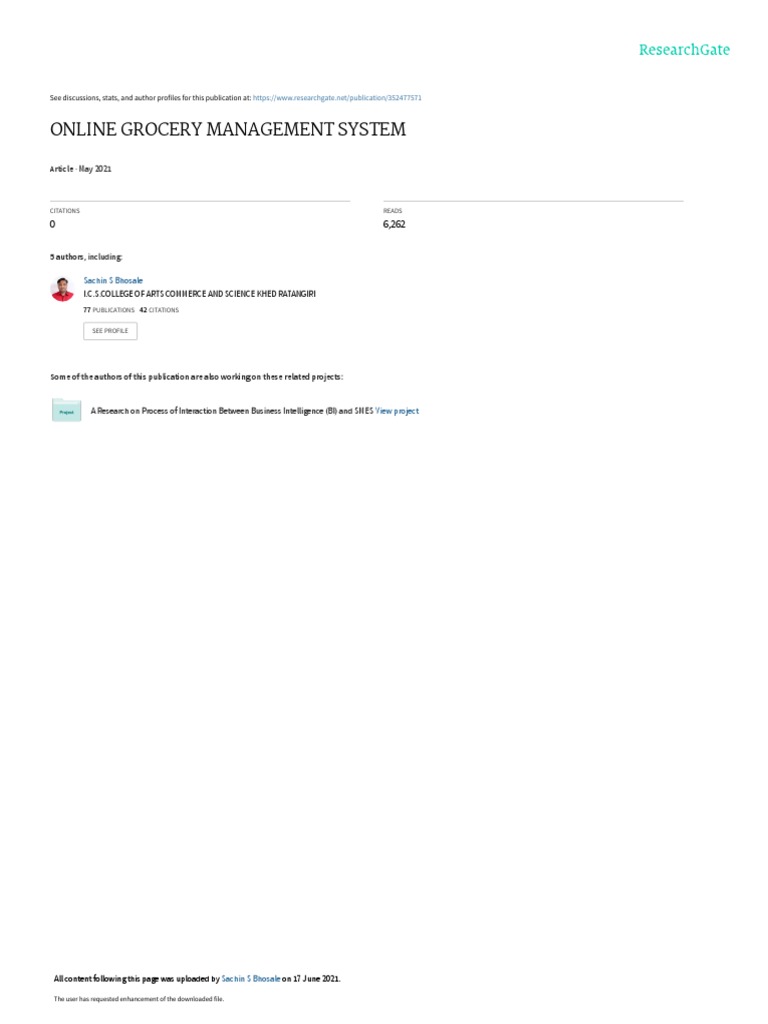 Online Grocery Management System: Article | PDF | Grocery Store ...