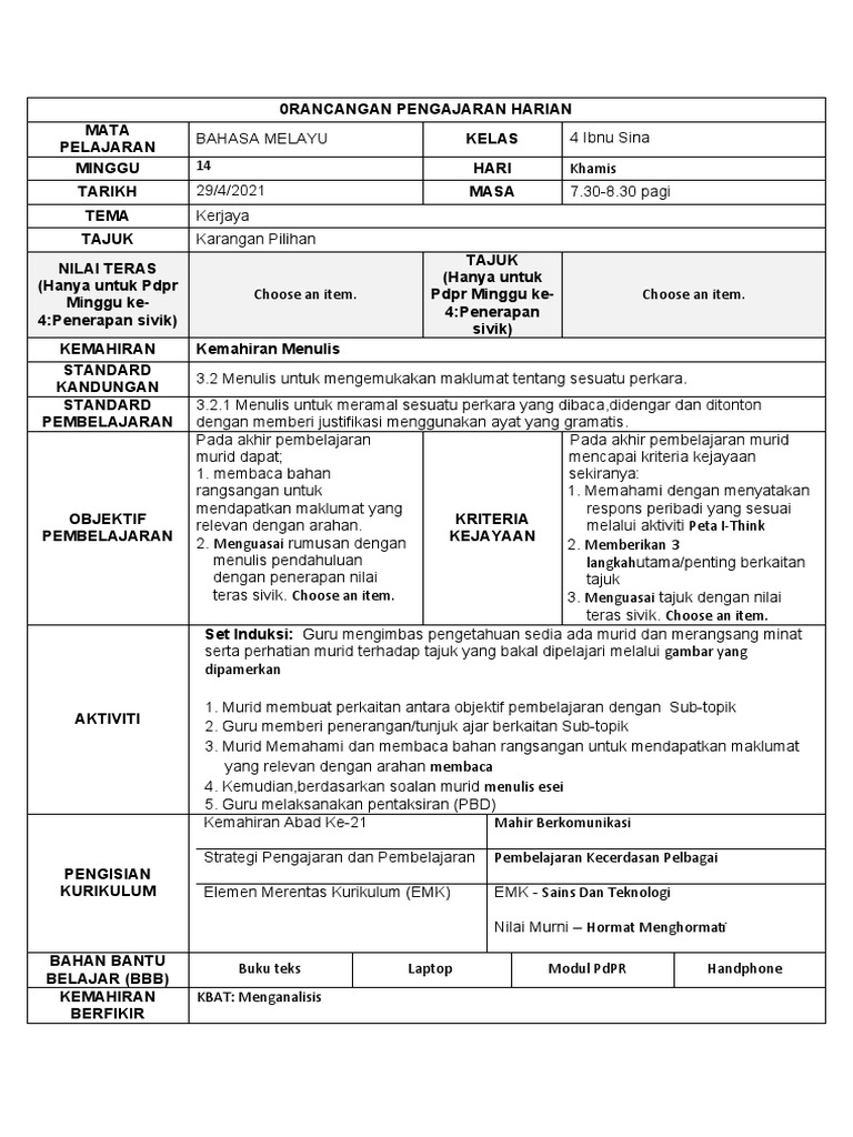 RPH T.4 Modul Karangan Bahan Rangsangan | PDF