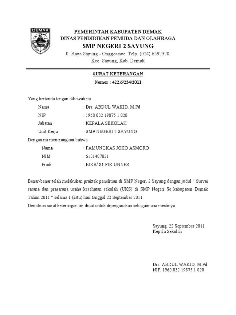 Surat Bukti Penelitian | PDF