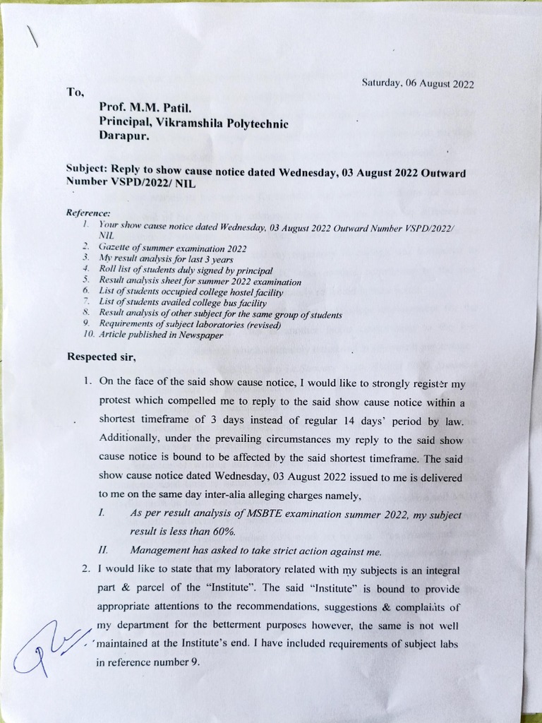 Show Cause Reply | PDF