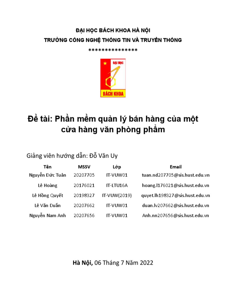 Báo Cáo TKPM Nhóm 4 | PDF