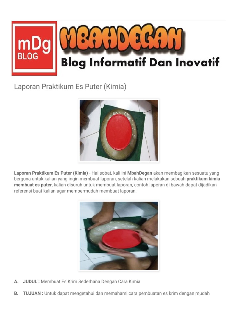 MbahDegan - Laporan Praktikum Es Puter (Kimia) | PDF