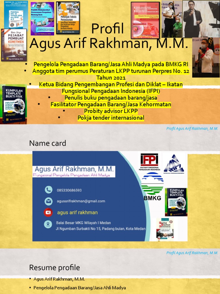 Profil Agus Arif Rakhman | PDF