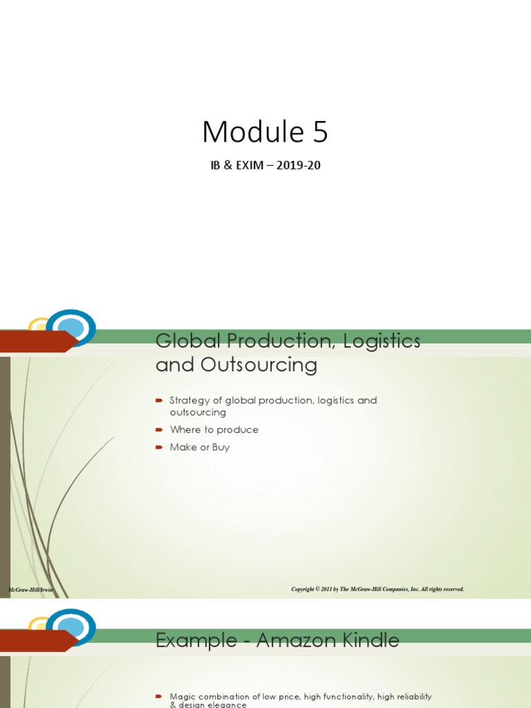 Module 5 - Global Sourcing | PDF | Outsourcing | Inventory