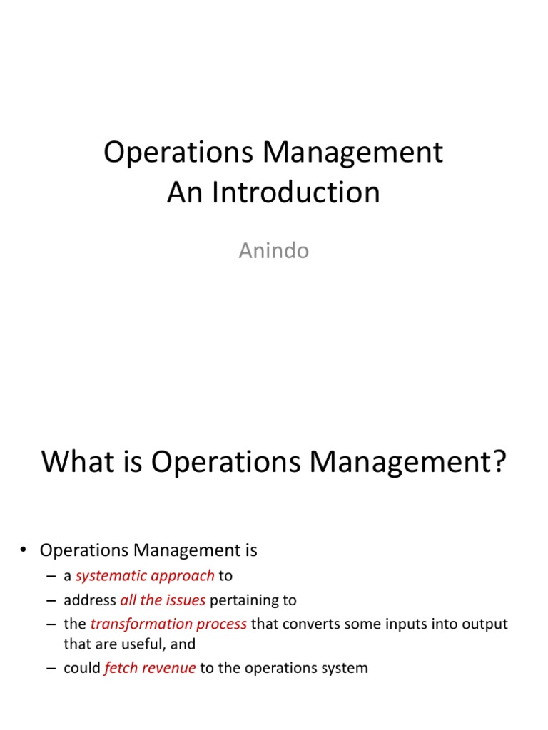 Operations Management - Revised | PDF | Inventory | Labour Economics