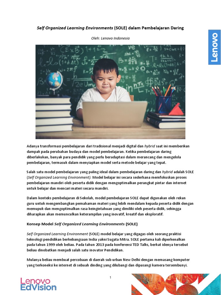 Self Organized Learning Environments SOLE Dalam Pembelajaran Daring | PDF | Ilmu Sosial