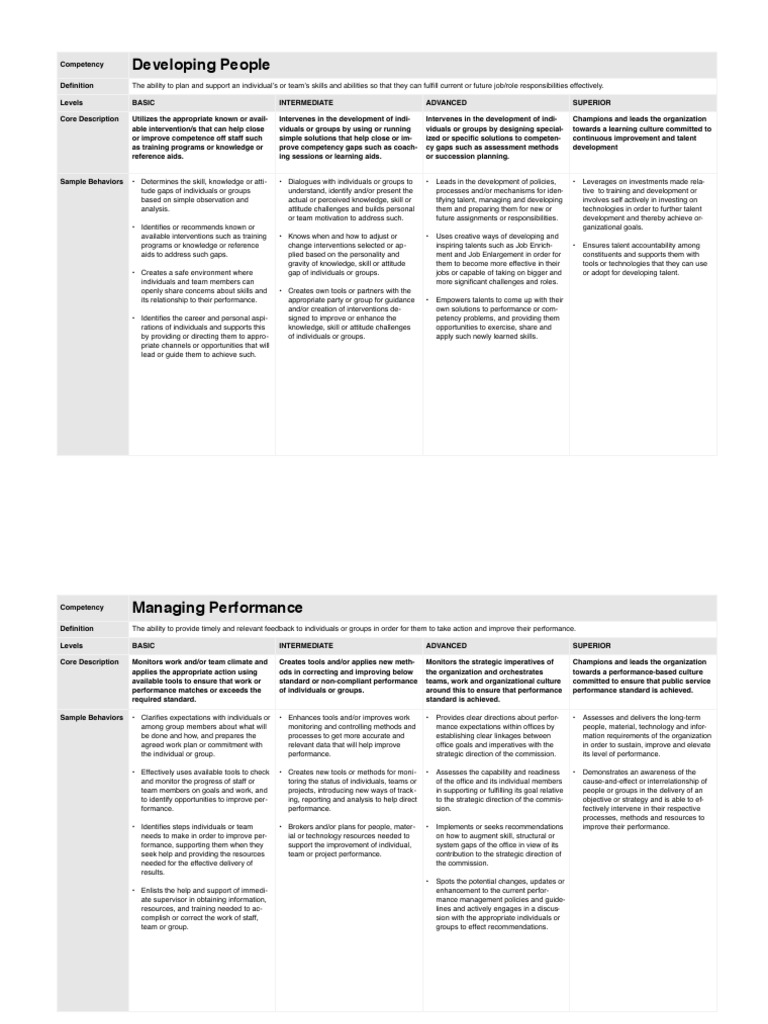 CSC Competency Tables 2011 | Download Free PDF | Goal | Competence ...