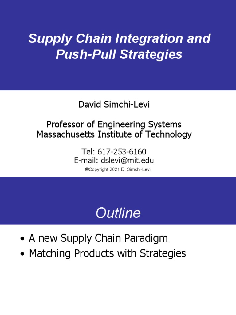 Supply Chain Integration and Push-Pull Strategies | PDF | Supply Chain ...