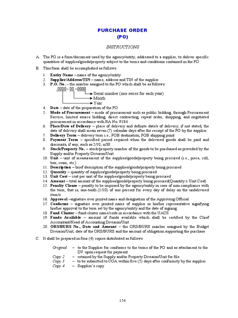 Purchase Order Preparation Guidelines | PDF | Economies | Business