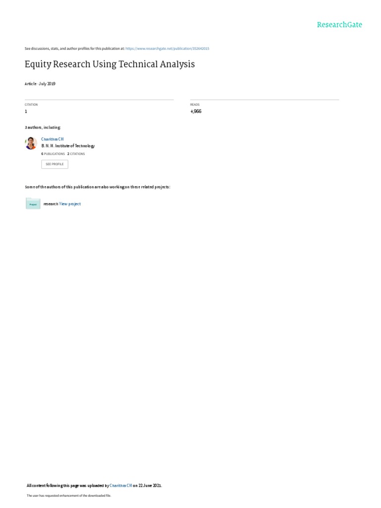 Equity Research Using Technical Analysis: July 2019 | PDF | Technical ...