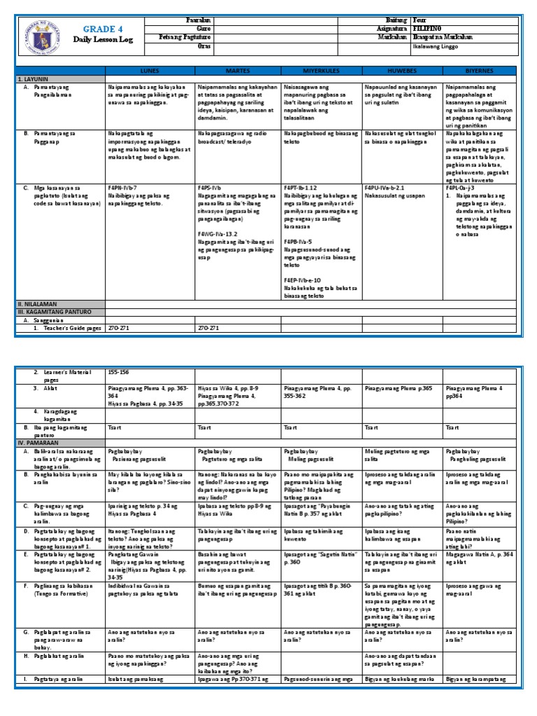 DLL Fil4 Q4 Week2 | PDF