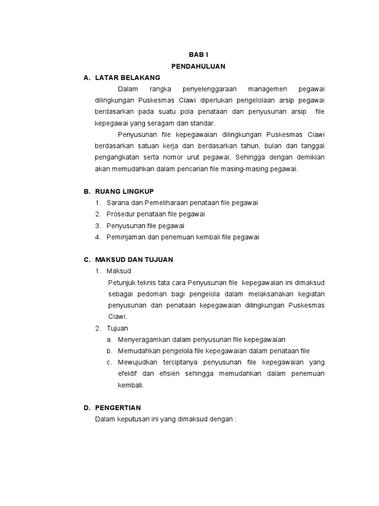 Panduan File Kepegawaian | PDF