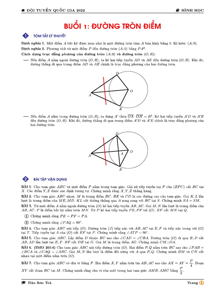 ĐƯỜNG - TRÒN - ĐIỂM | PDF