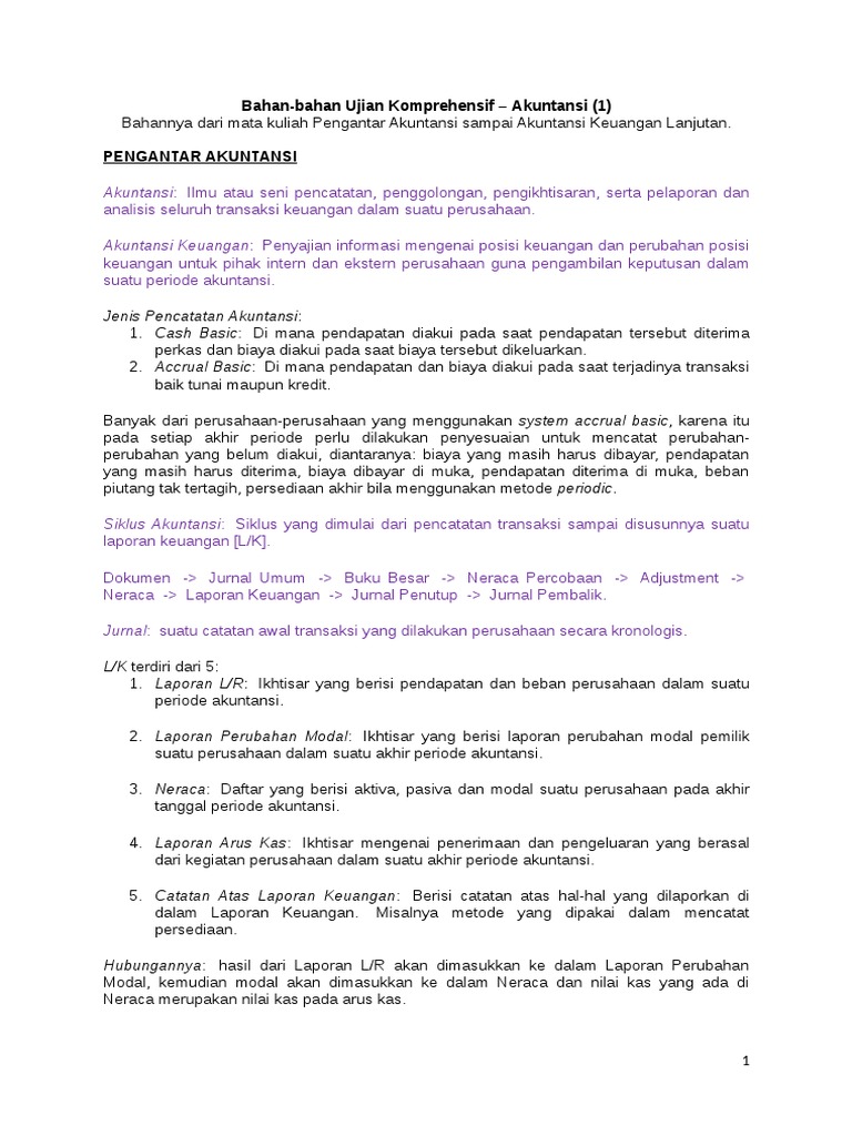 Bahan Kompre Akuntansi | PDF
