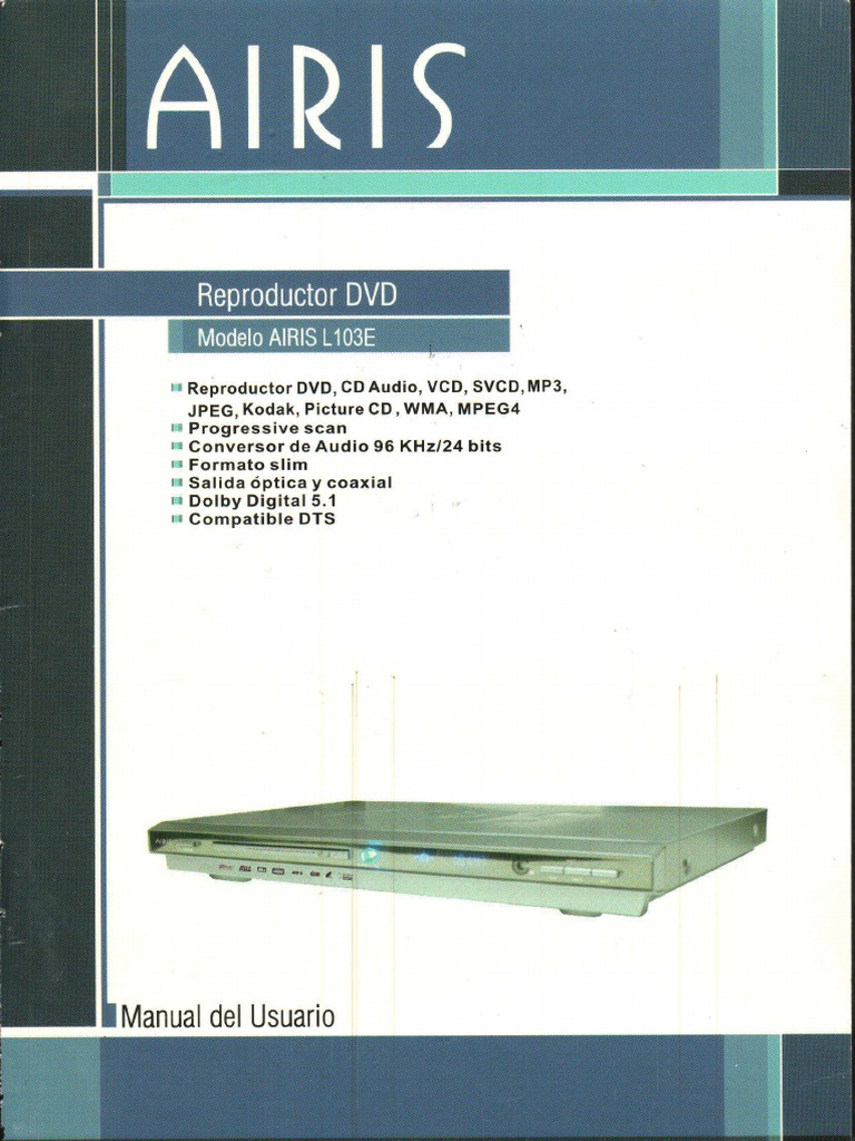 Manual Airis Rep - DVD L103E | PDF