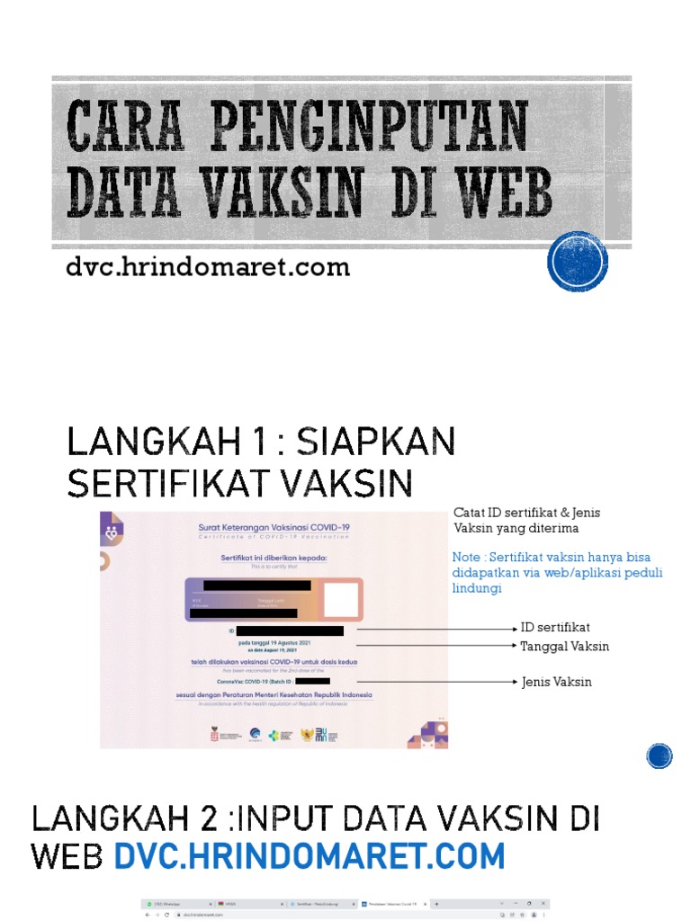 Cara Penginputan Data Vaksin Di Web | PDF