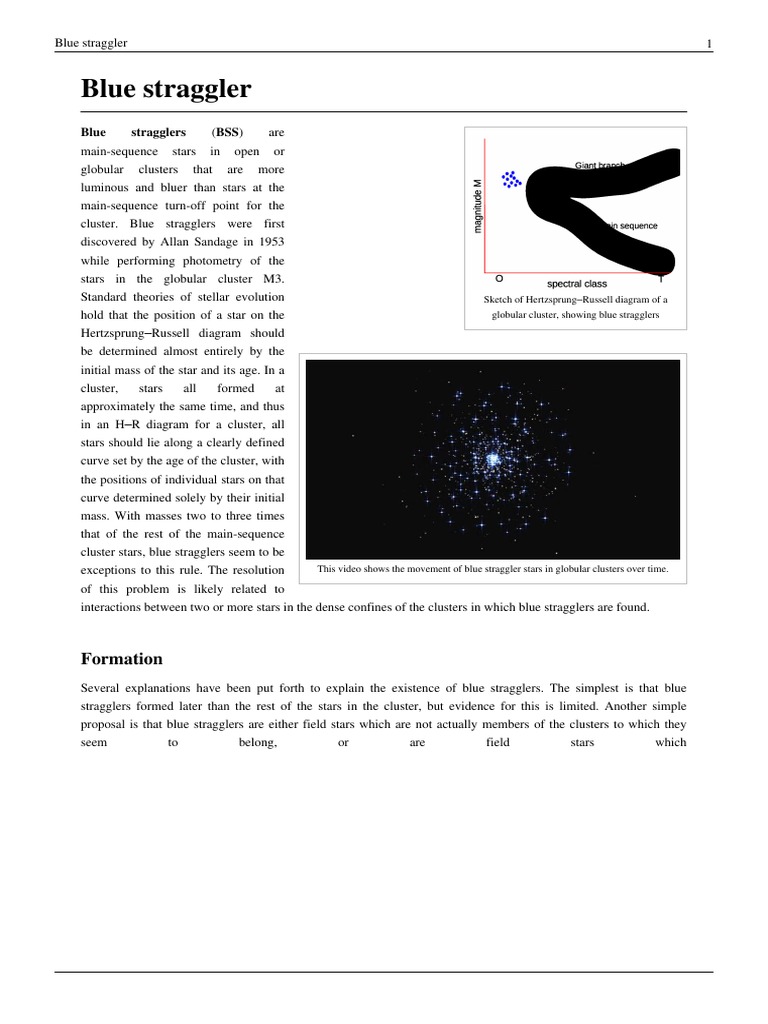 Blue Straggler: Formation | PDF | Stellar Astronomy | Stars