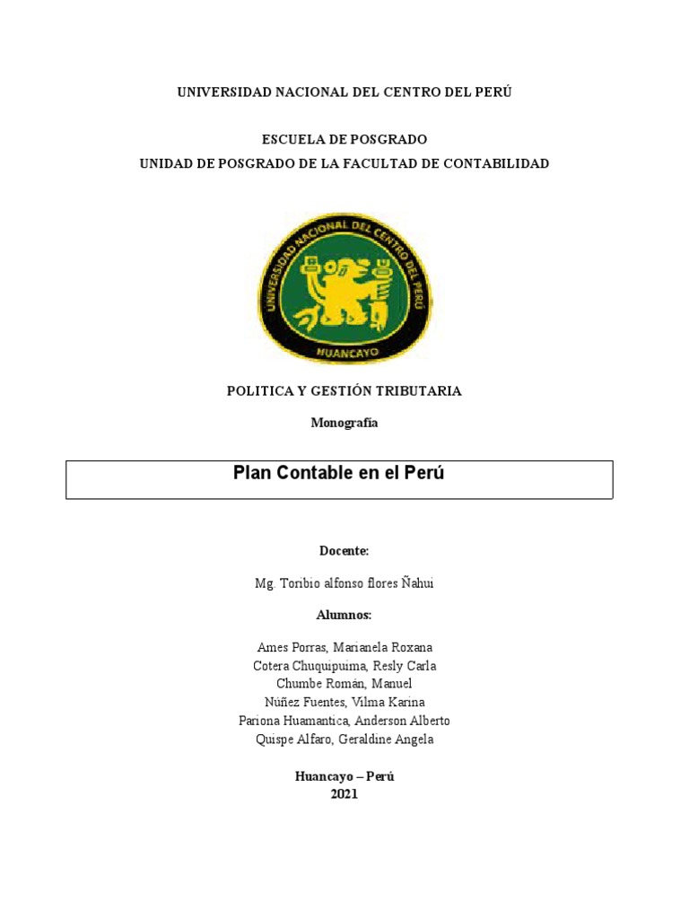 Plan Contable OK | PDF | Contabilidad | normas internacionales de INFORMACION FINANCIERA
