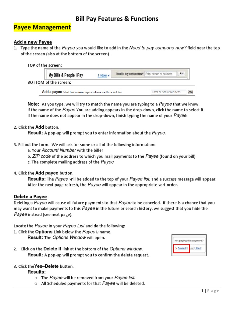 Bill Pay Features Functions | PDF | Payments | Cheque