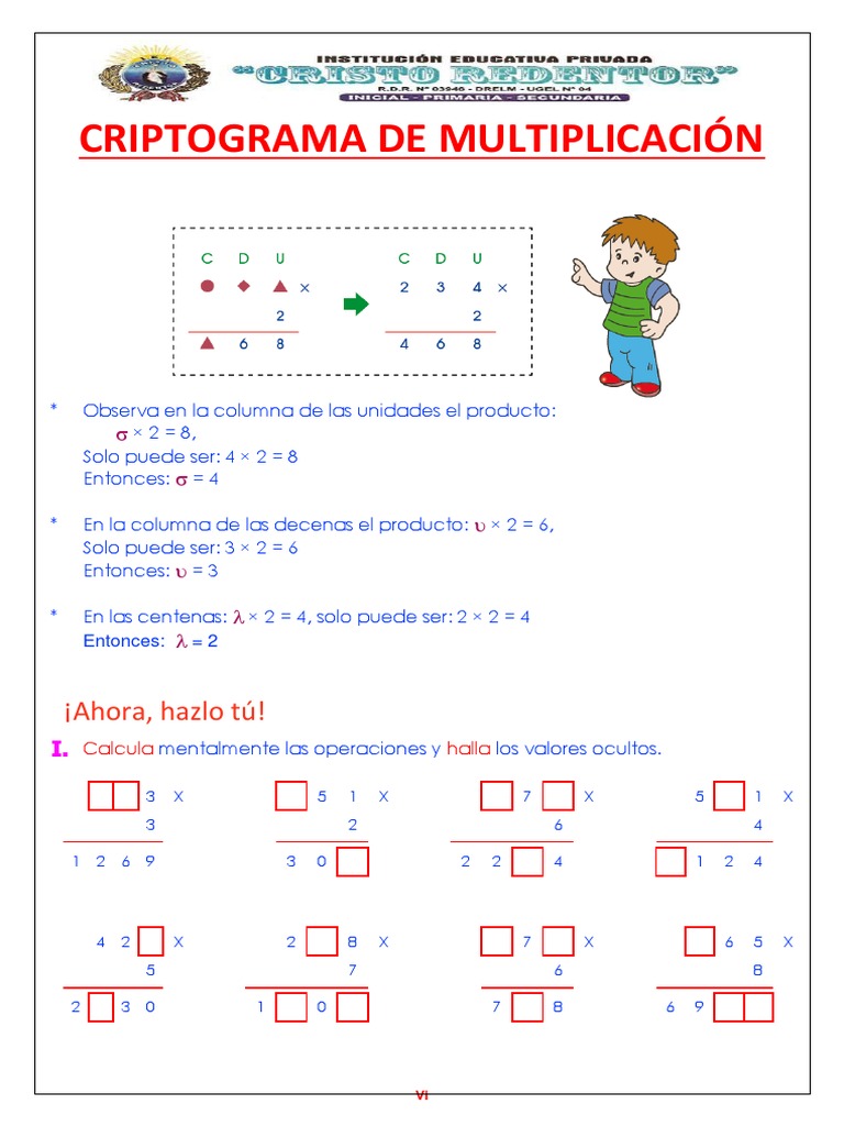 Criptograma de Multiplicación. | PDF | Matemáticas