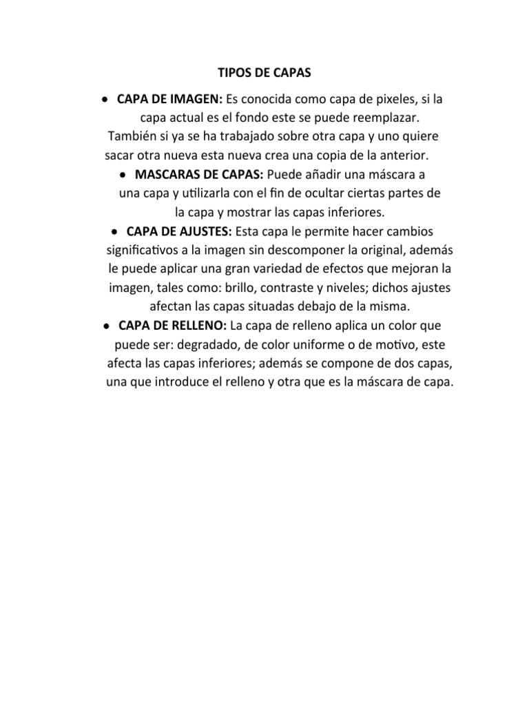 Tipos de Capas | PDF