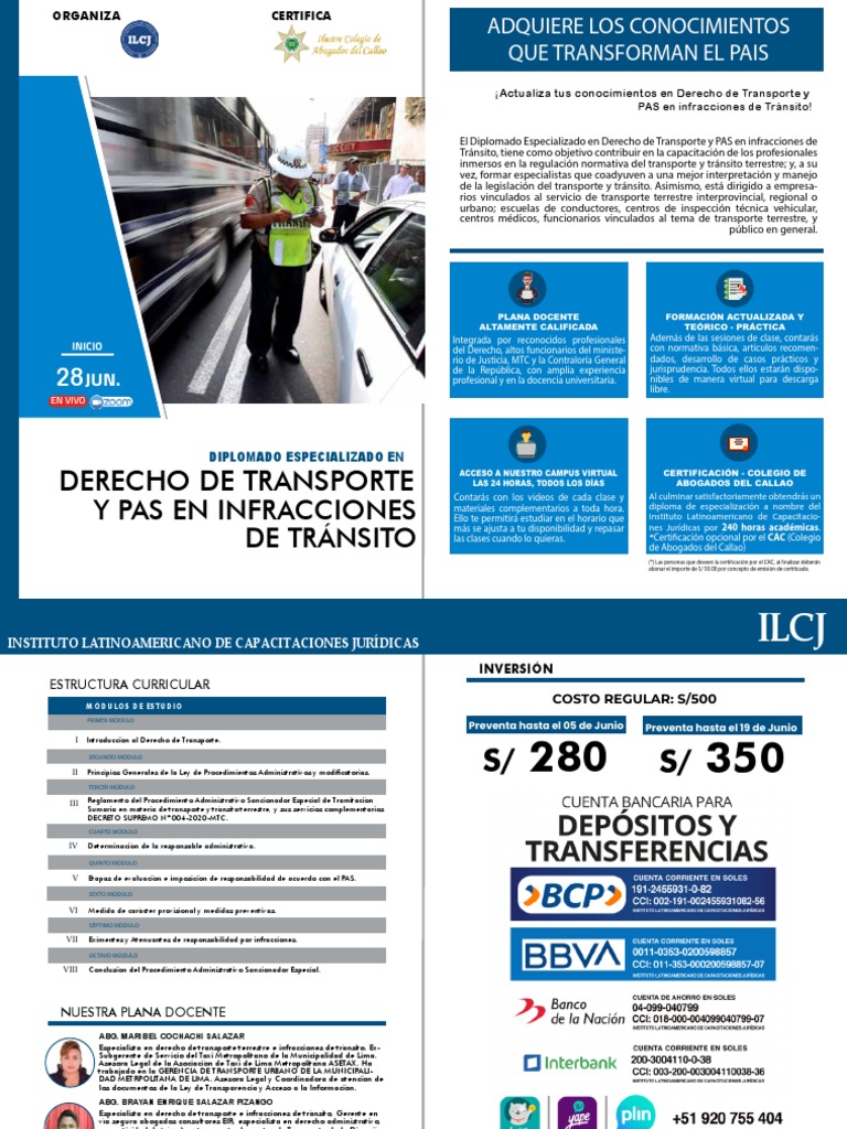 Brochure Derecho de Transporte y Pas | PDF | Transporte | Justicia